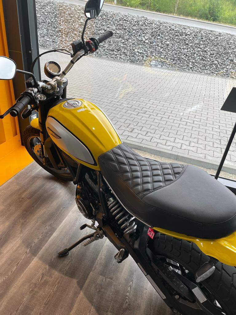 Ducati Scrambler Seat with Gel & Diamond Stitch | Champ Customs – Champ ...